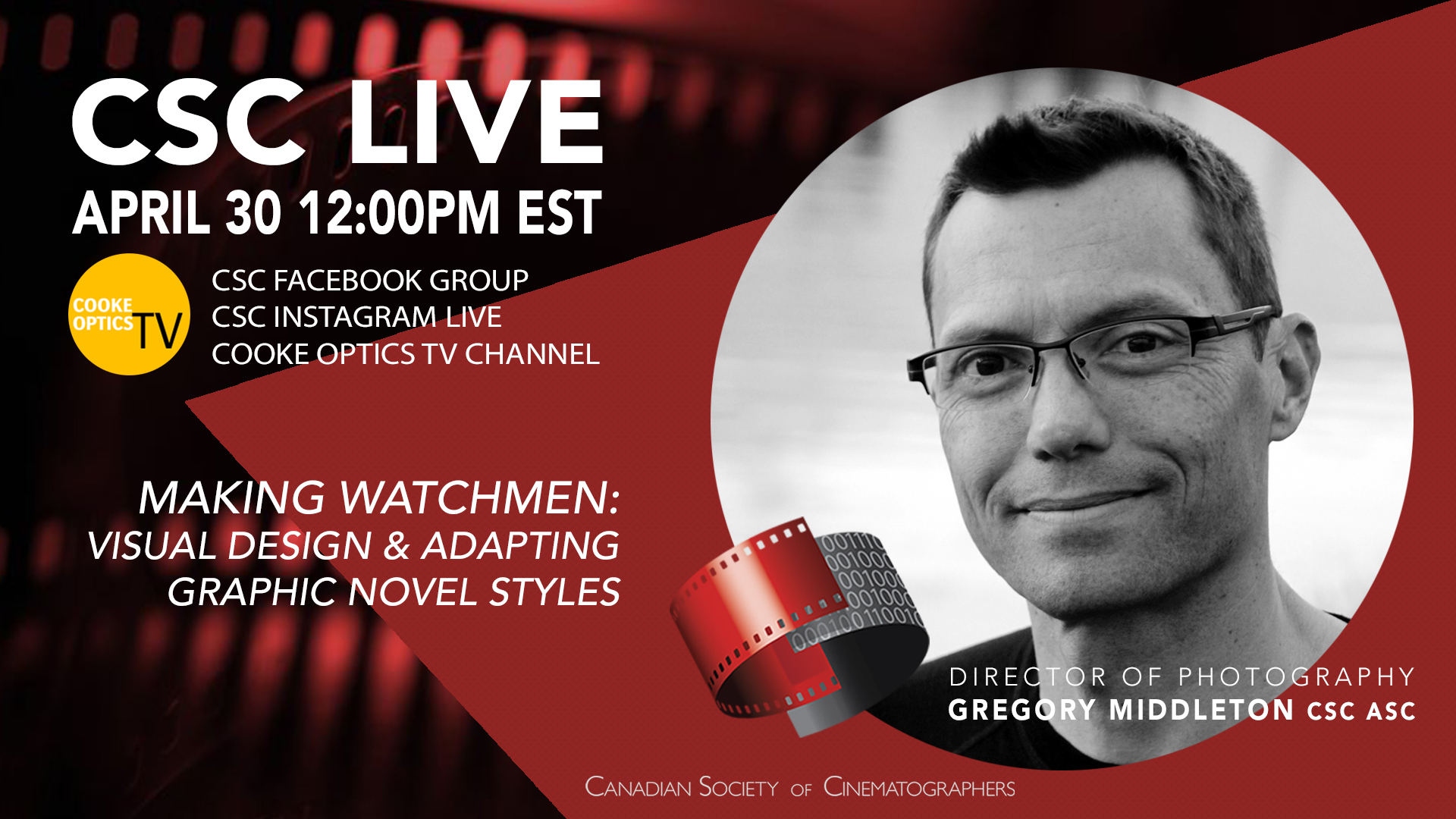 CSC Live: Gregory Middleton CSC ASC - Canadian Society of Cinematographers