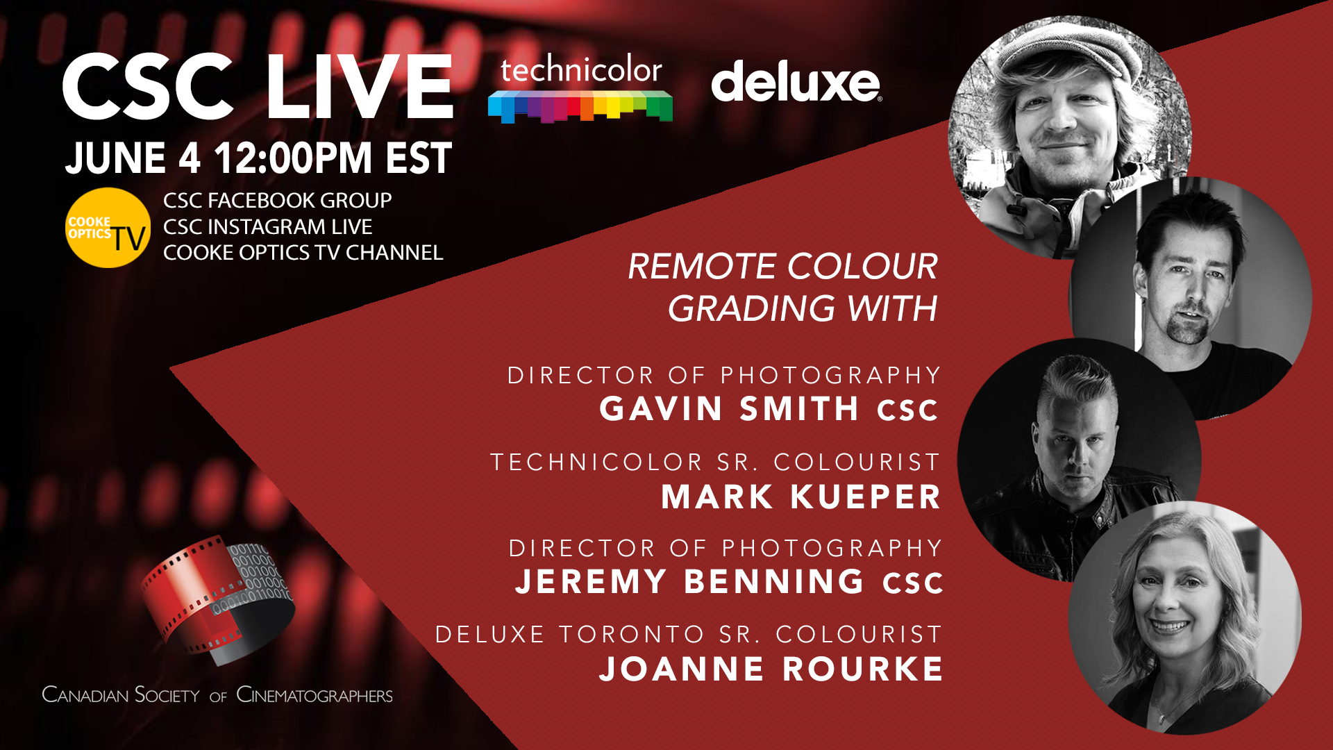 CSC Live: Jeremy Benning csc & Gavin Smith csc on Remote Colour Grading ...